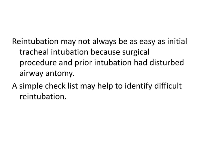 Extubation and reintubation | PPTX | Lung and Respiratory Health ...