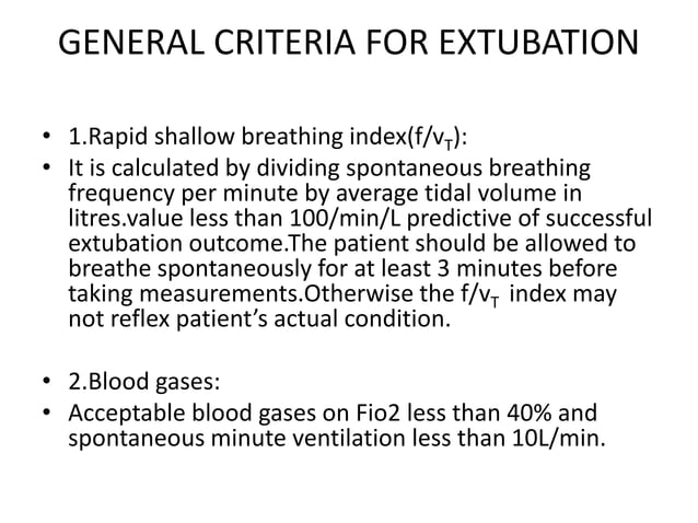 Extubation and reintubation | PPTX | Lung and Respiratory Health | Diseases and Conditions