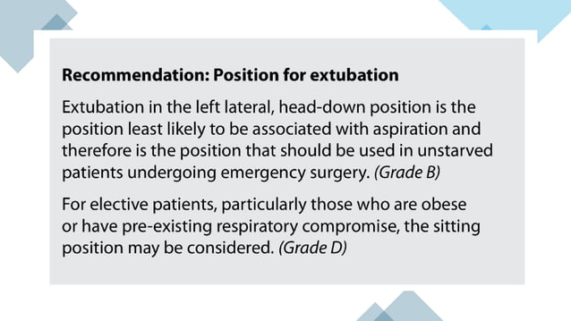 Extubation of difficult airway which includes difficult airway society ...