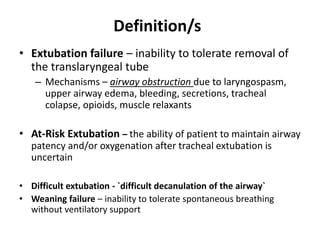 Extubation of the difficult airway | PPT