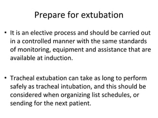 Extubation protocol in the OR and ICU | PDF