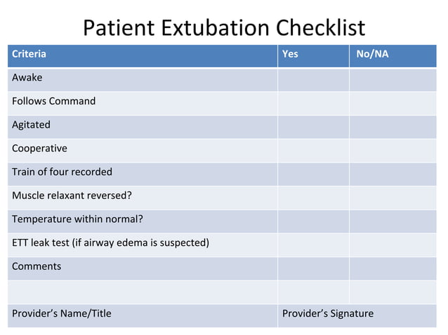 Extubation protocol in the OR and ICU | PDF