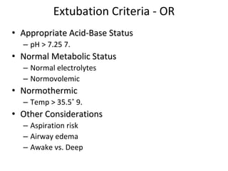 Extubation protocol in the OR and ICU | PDF