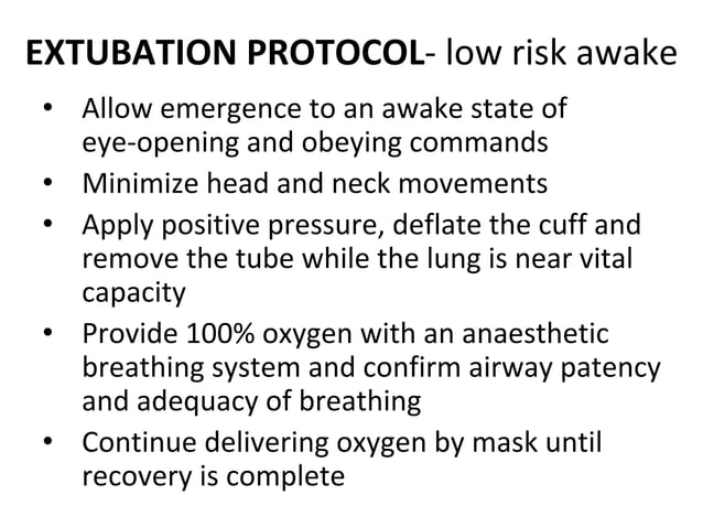 Extubation protocol in the OR and ICU | PDF