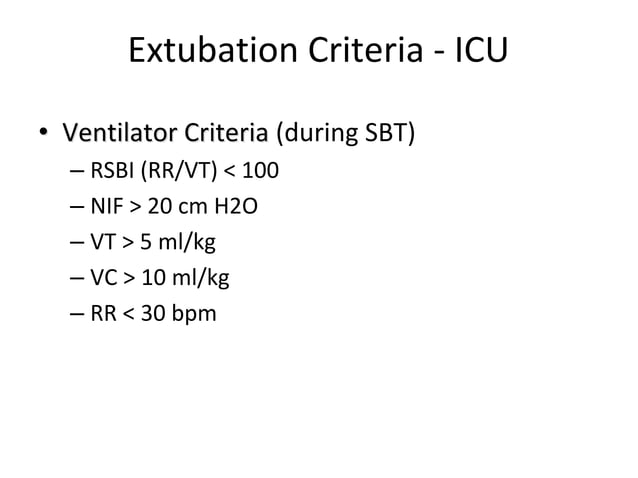 Extubation protocol in the OR and ICU
