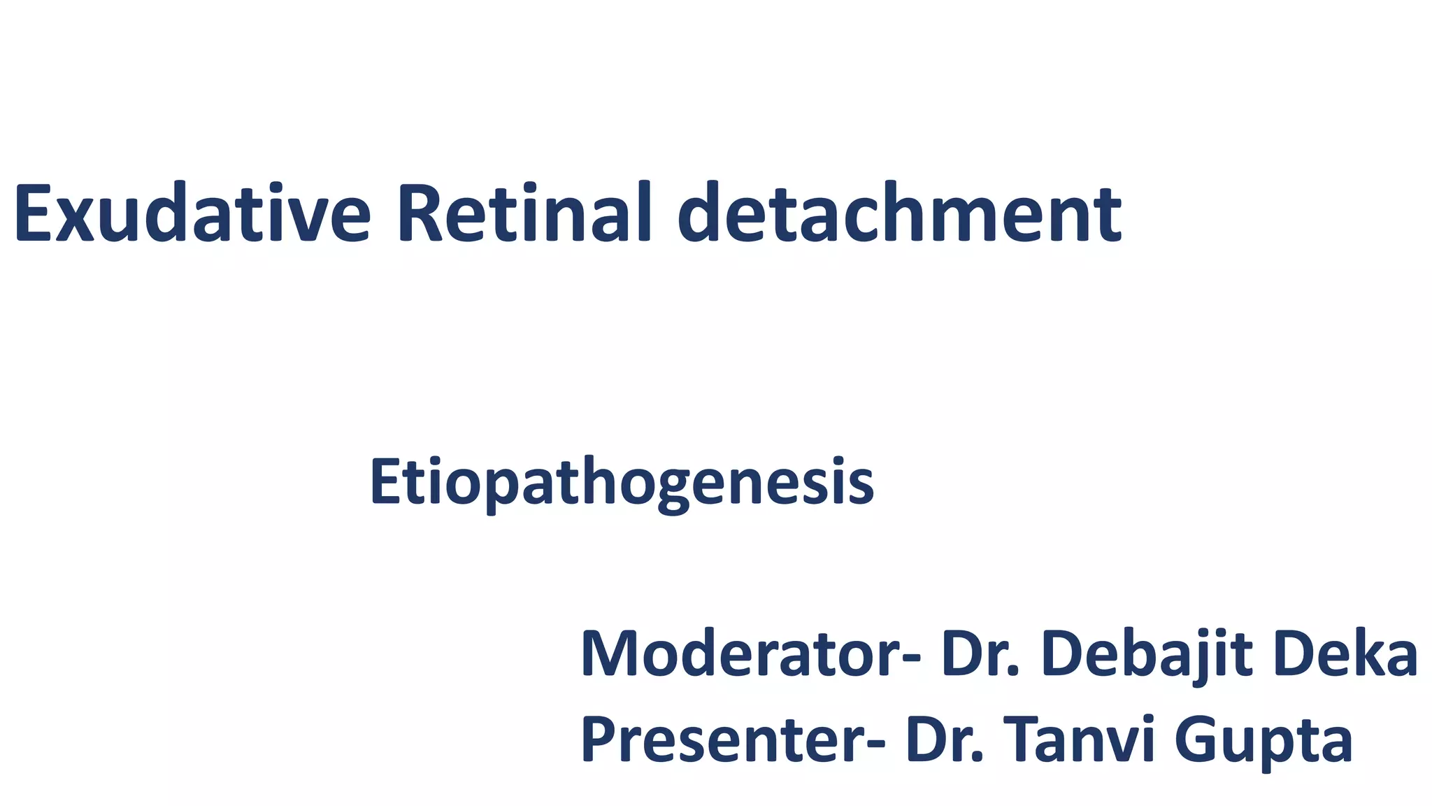 Exudative Retinal Detachment- Etiopathogenesis | PPTX