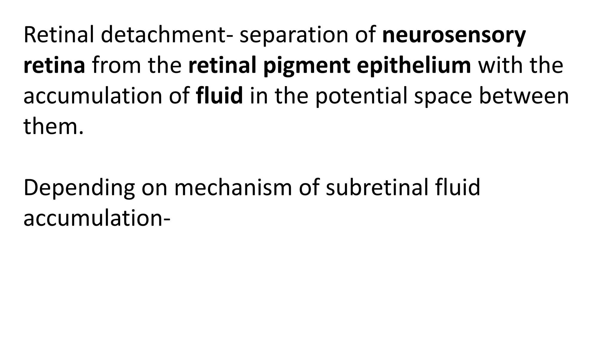 Exudative Retinal Detachment- Etiopathogenesis | PPTX