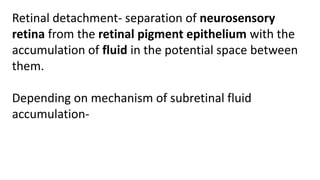 Exudative Retinal Detachment- Etiopathogenesis | PPTX