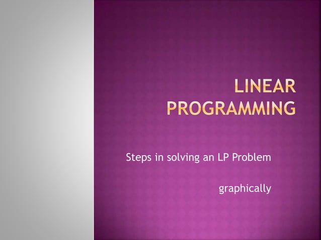 Linear programming | PPTX