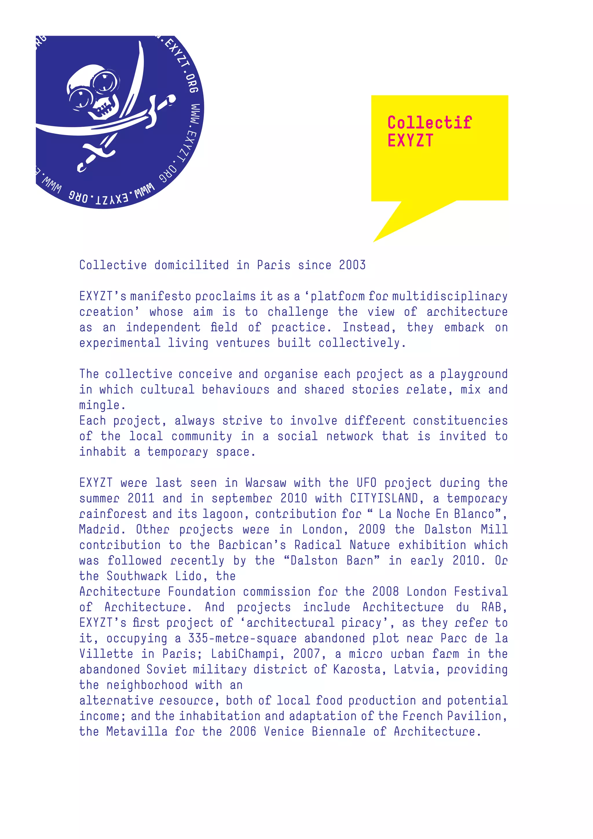 EXYZT PRESENTATION ENG | PDF