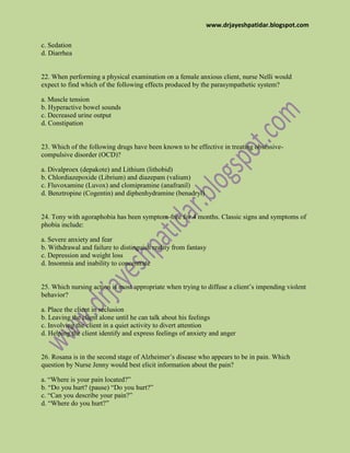 Mental health nursing practice test 3 | PDF