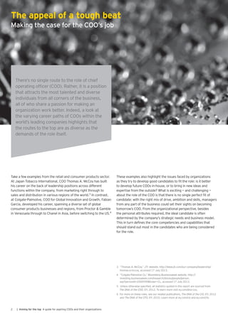 Aiming for the top: A guide for aspiring COOs and their organisations | PDF