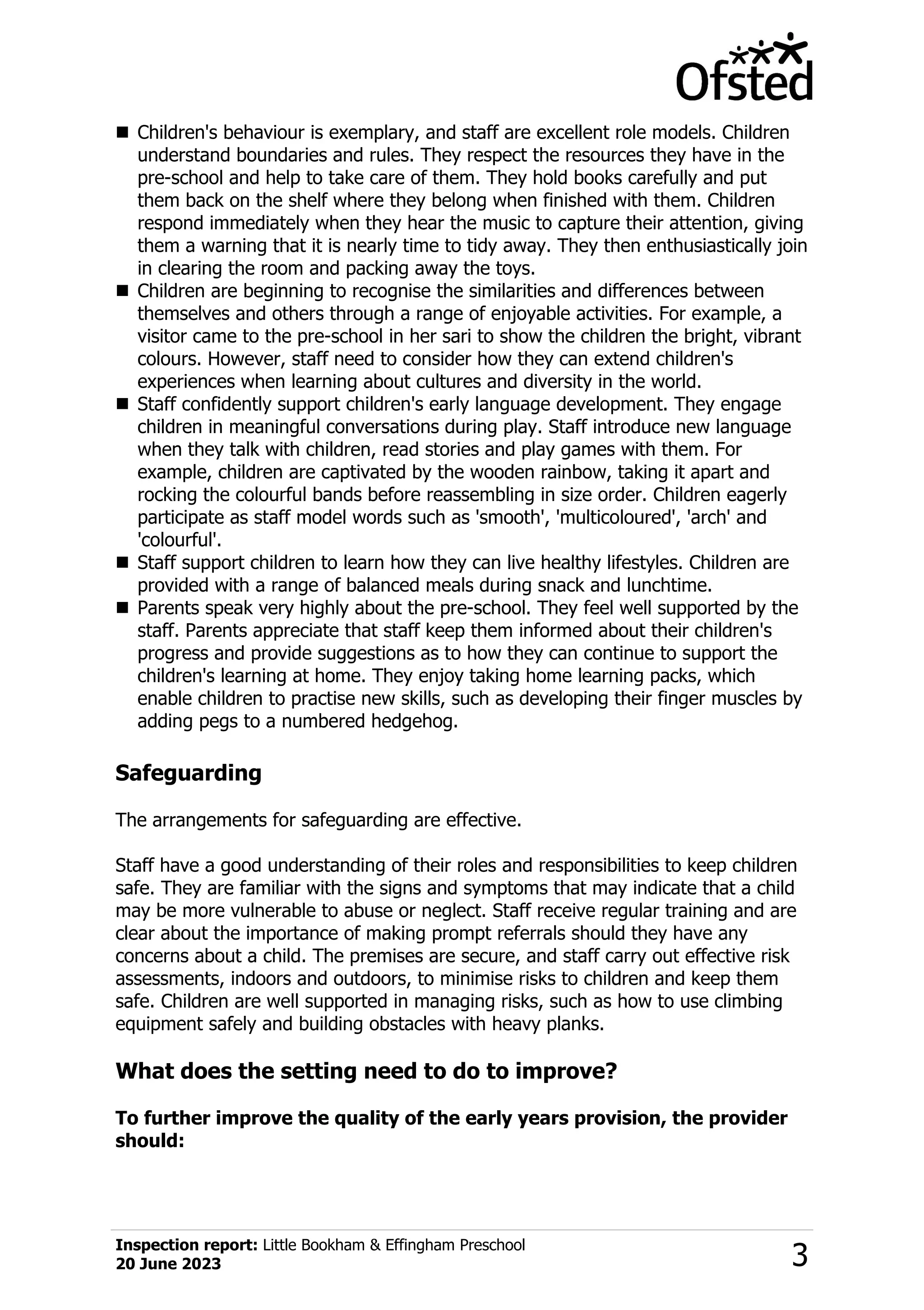 EY455027 Little Bookham & Effingham Preschool - Ofsted Inspection ...