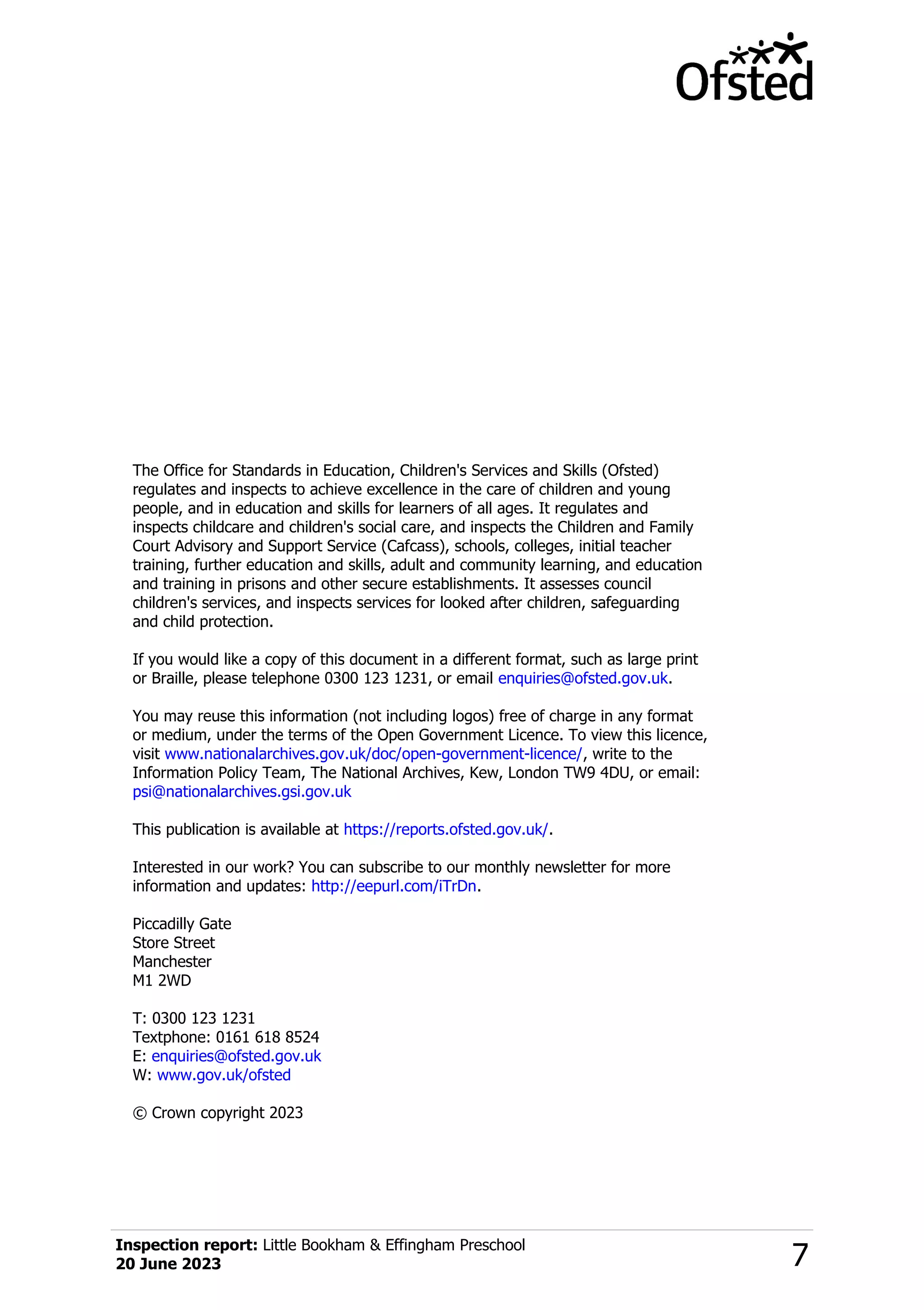 EY455027 Little Bookham & Effingham Preschool - Ofsted Inspection ...