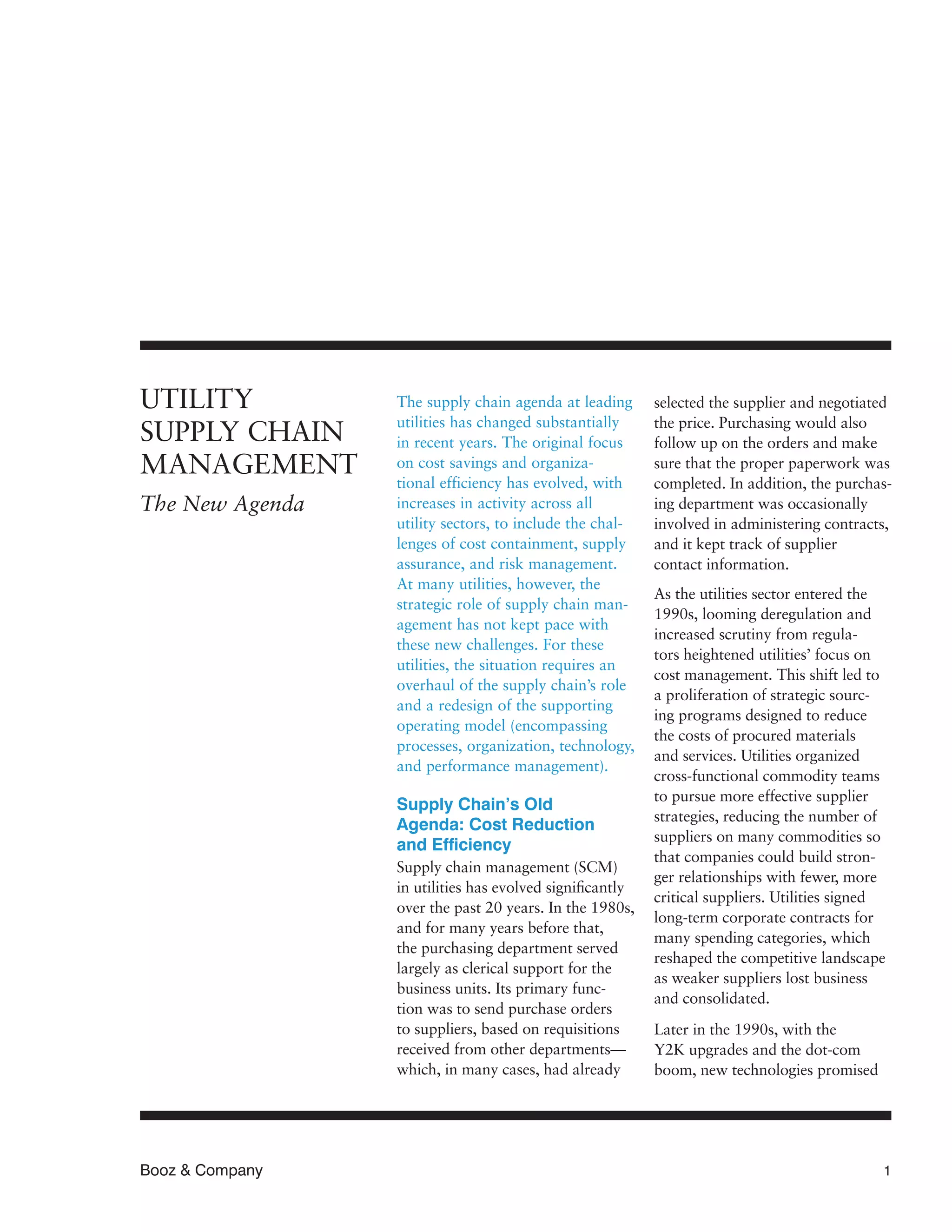Utility Supply Chain Management | PDF