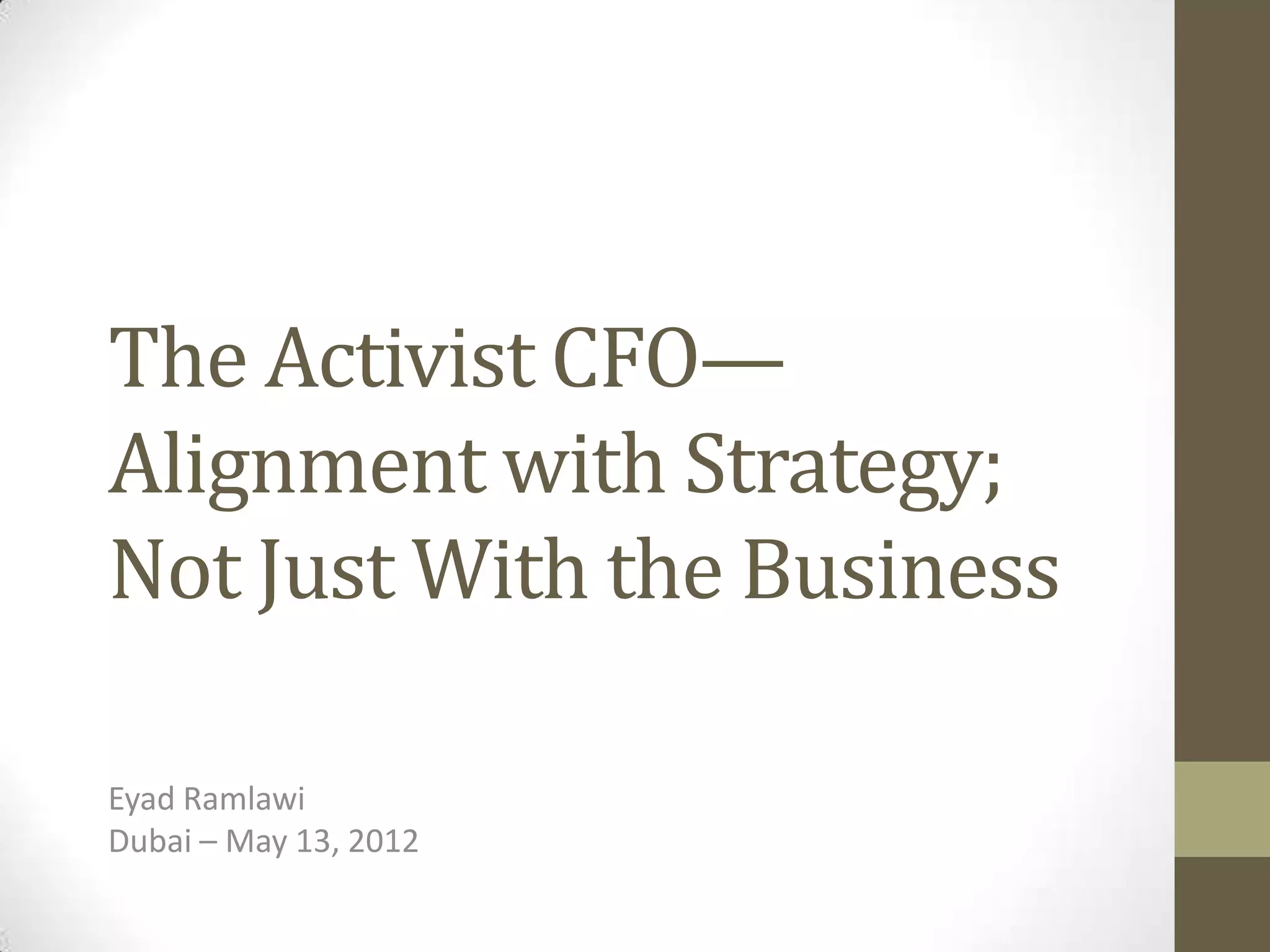 Strategic Role of the CFO | PPTX