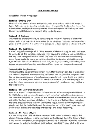 Eyam app script | DOC