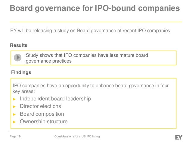 Considerations for a US IPO listing
