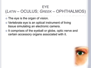 Eye accessory structures | PPTX