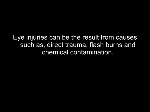 Eye Injuries | PPT
