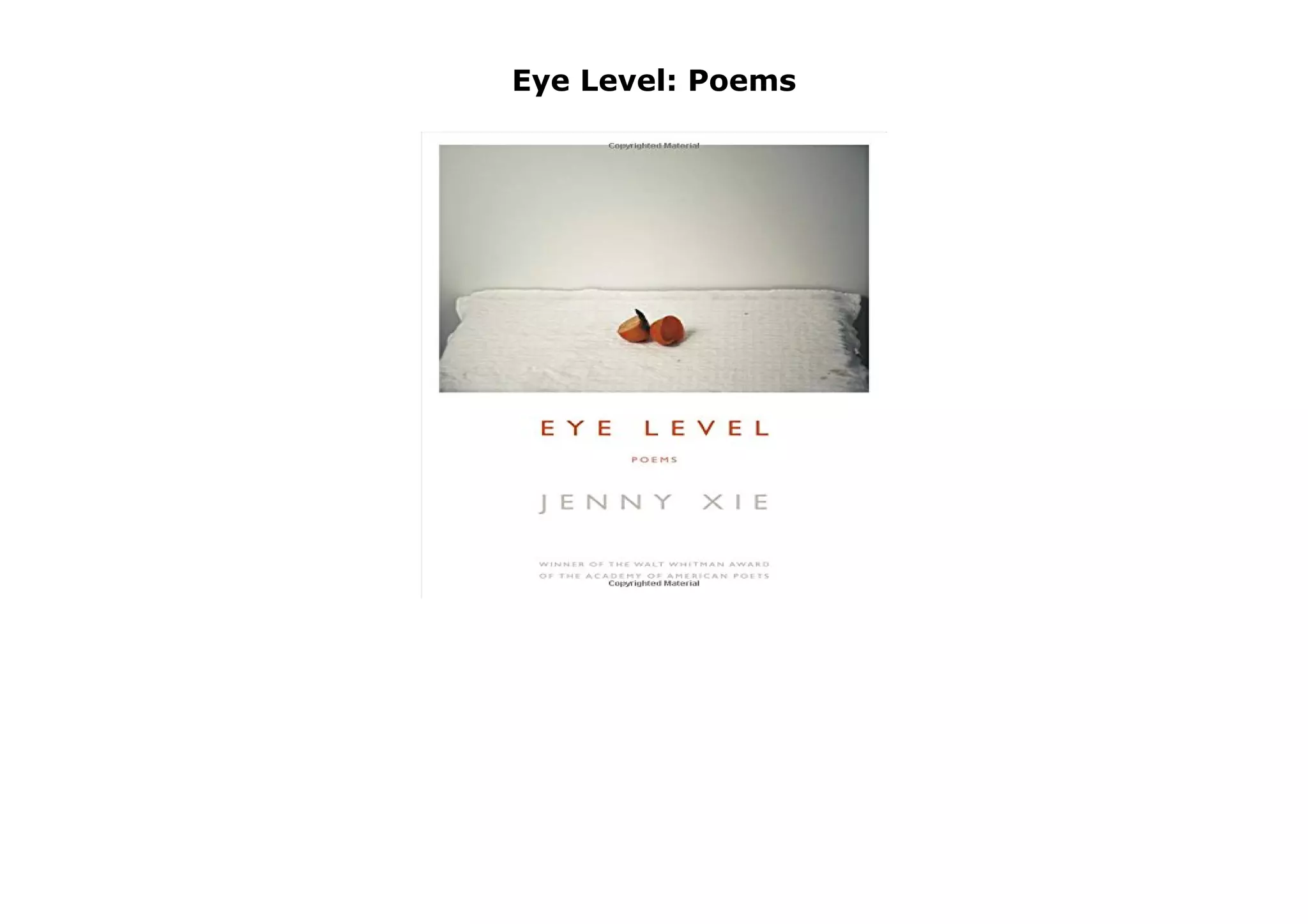 Eye Level: Poems | PDF