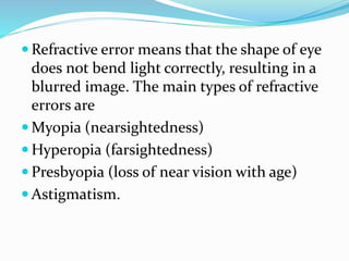 Refractive error and conjuctivitis for nursing | PPTX