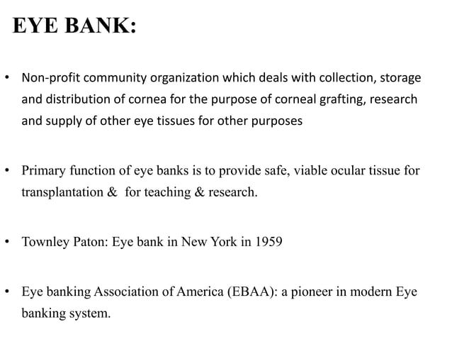 eye banking | PPTX