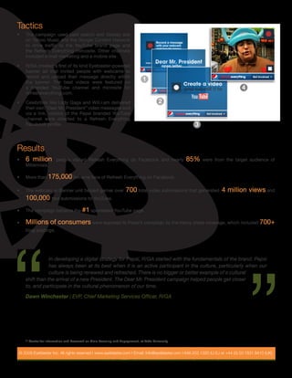 Eyeblaster Case Study Pepsi Refresh Everything Dear Mr President | PDF