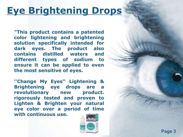 Eye Brightening Drops | Change My Eyes | PPT | Free Download