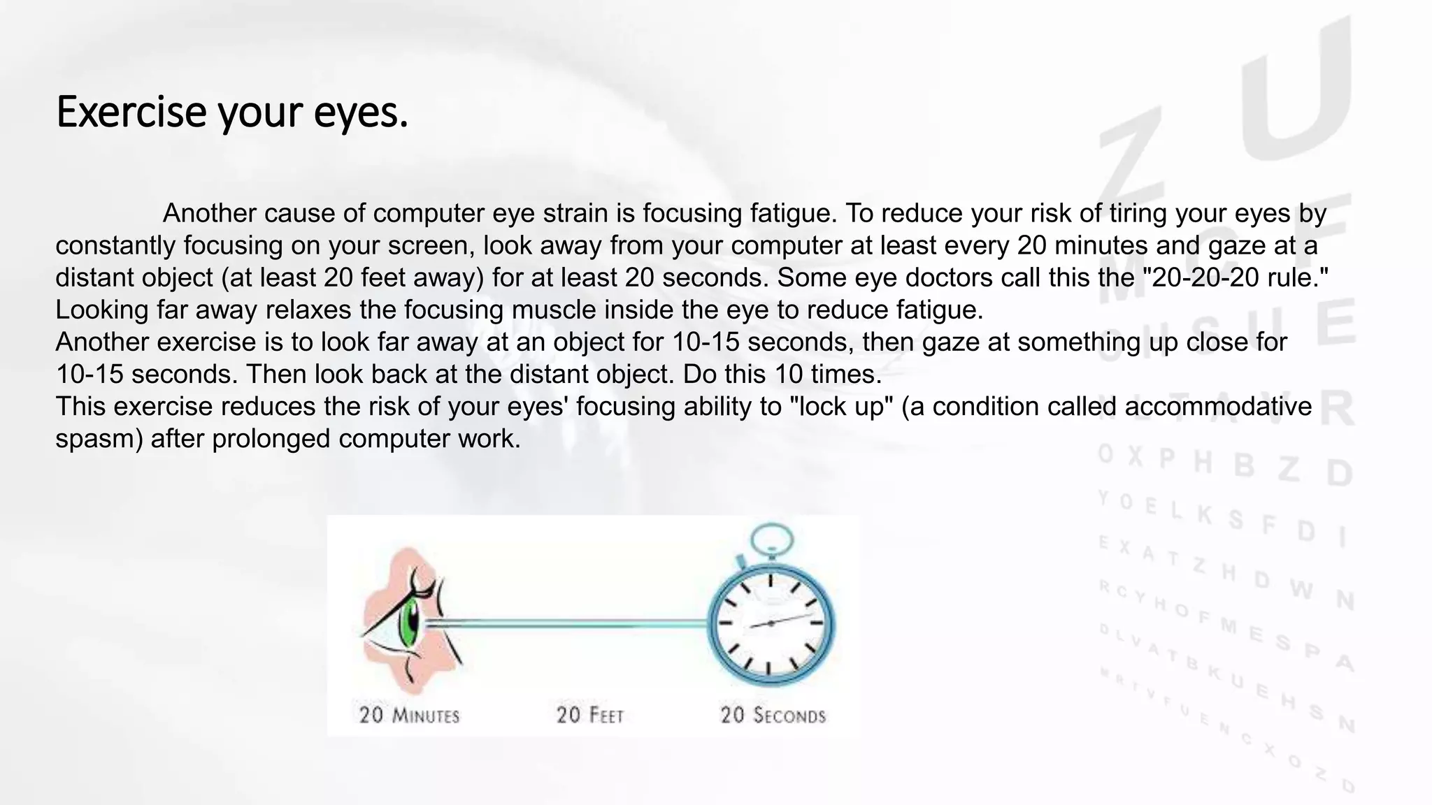 Eye care tips for computer users. | PPTX