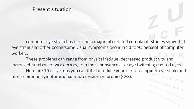 Eye care tips for computer users. | PPTX | Eye and Vision Conditions ...