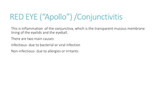 Eye Conditions presentation for medical students | PPTX