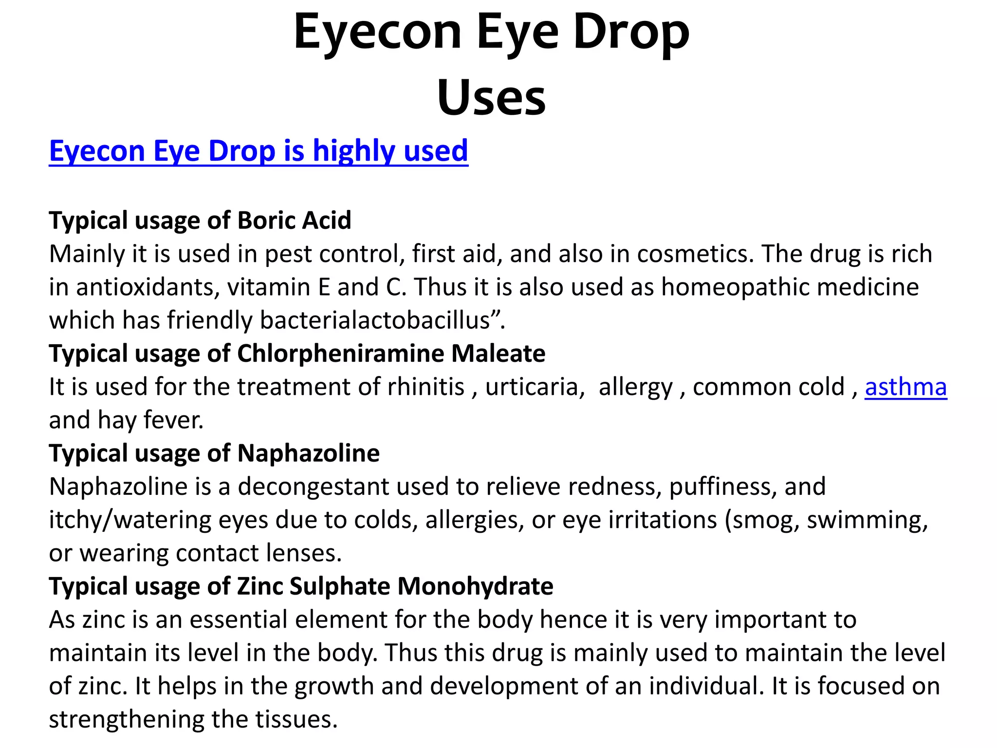 Eyecon eye drop | PPT