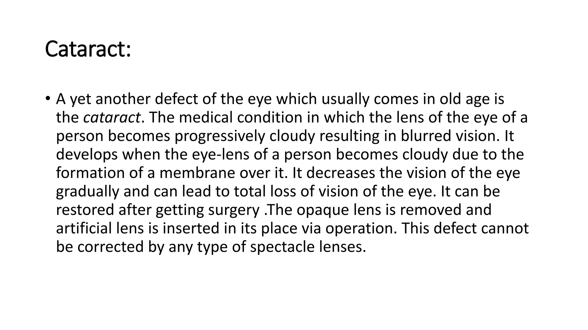 Eye defects | PPTX
