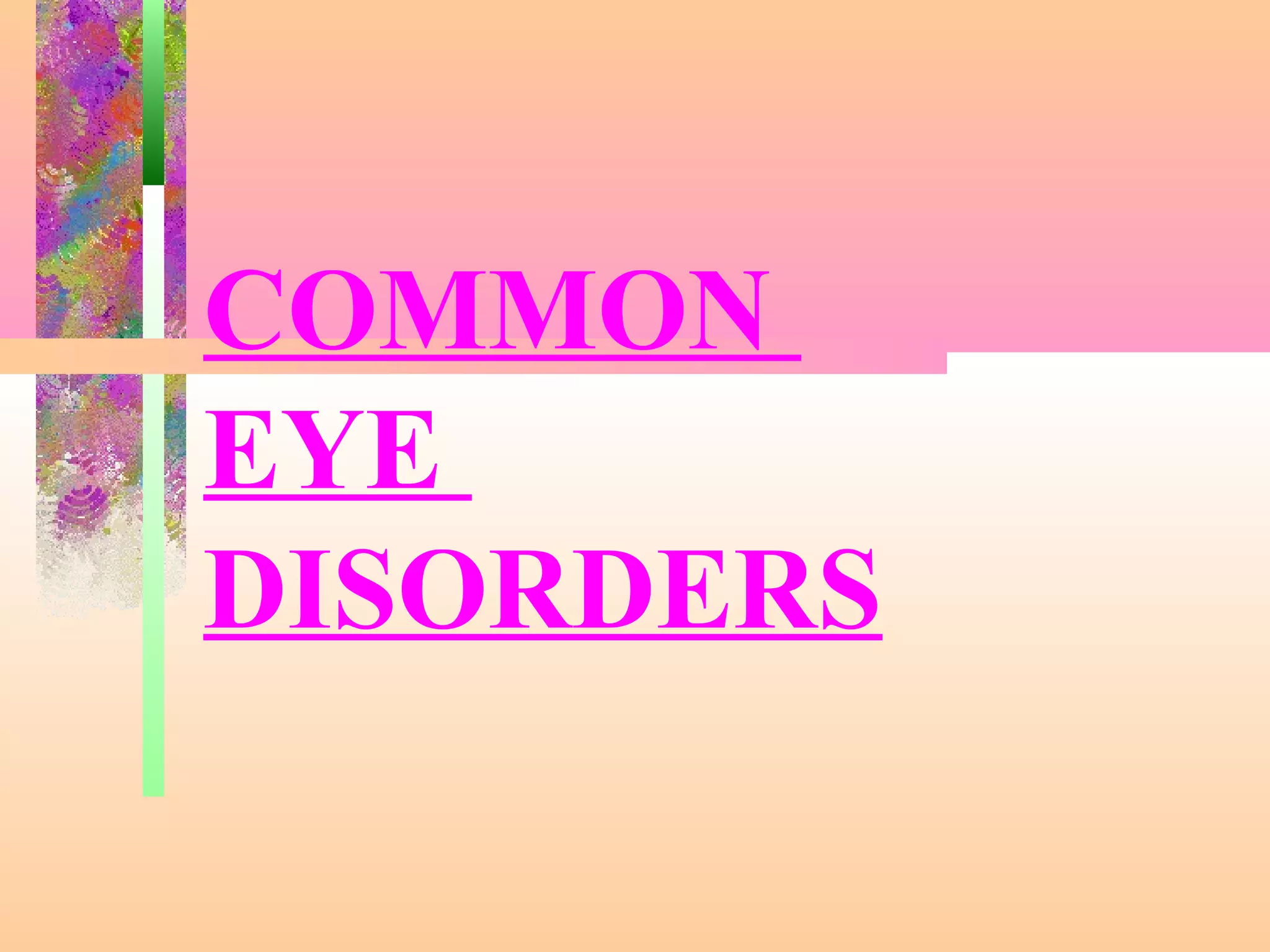 Eye diseases & disorders | PPT | Eye and Vision Conditions | Diseases ...