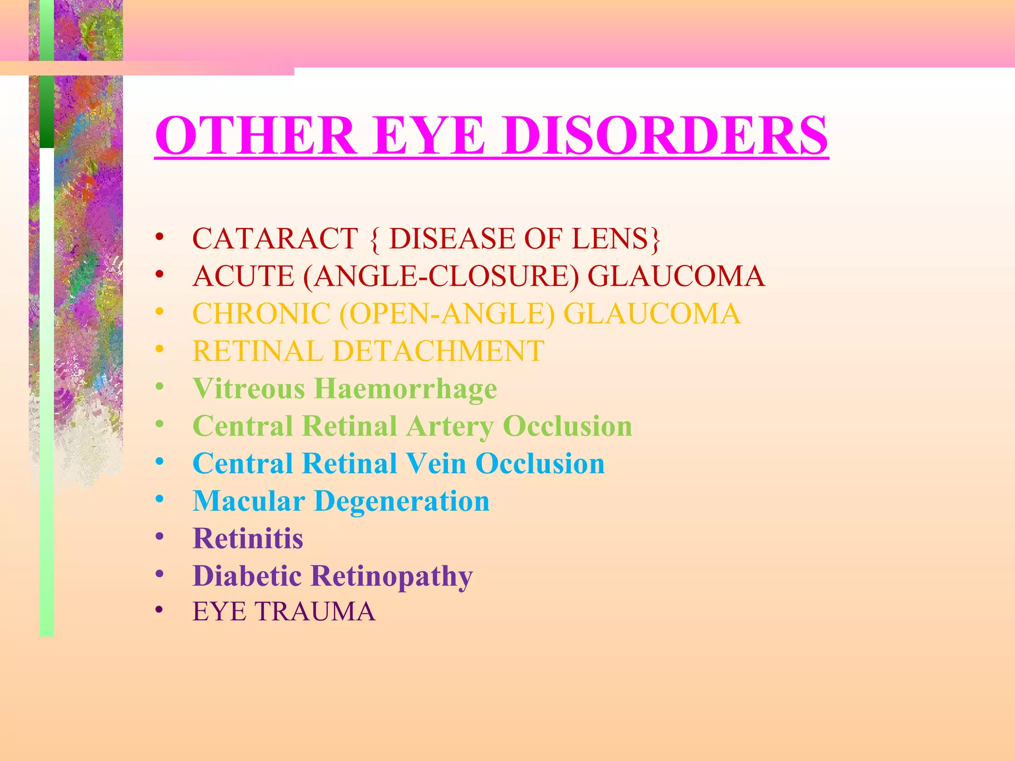 Eye diseases & disorders | PPT
