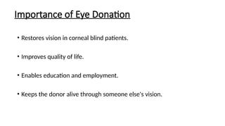 Eye/Cornea Donation Awareness PPT by Dr Himanshu Singh | PPTX