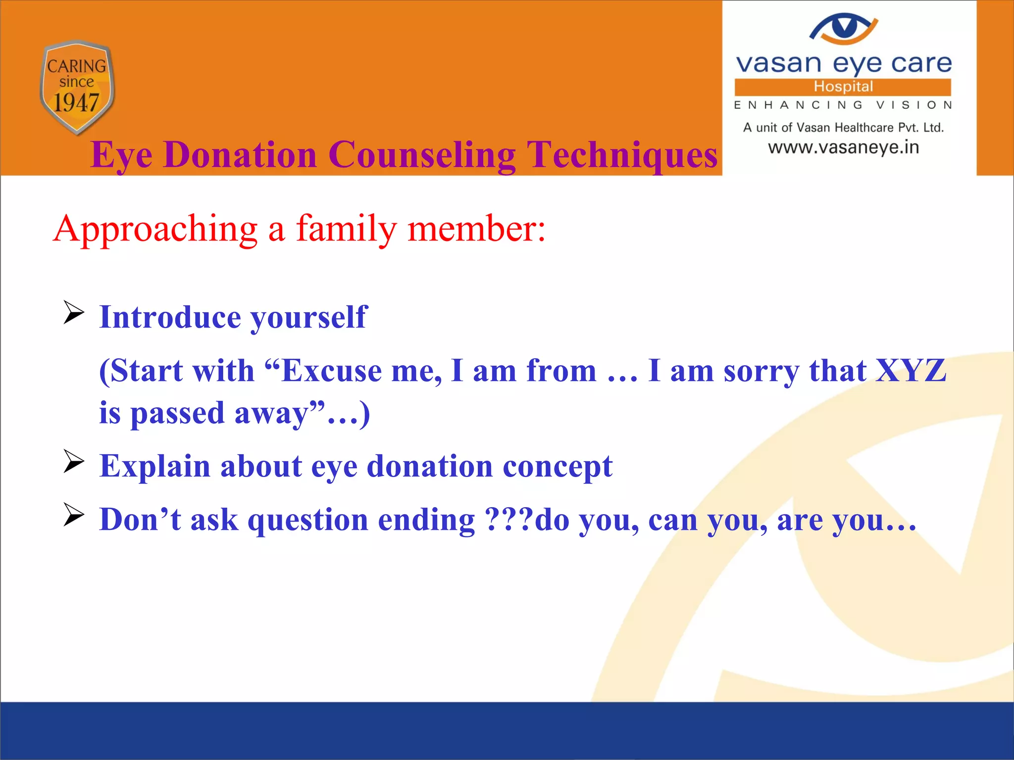 Eye Donation Counseling Techniques | PPT