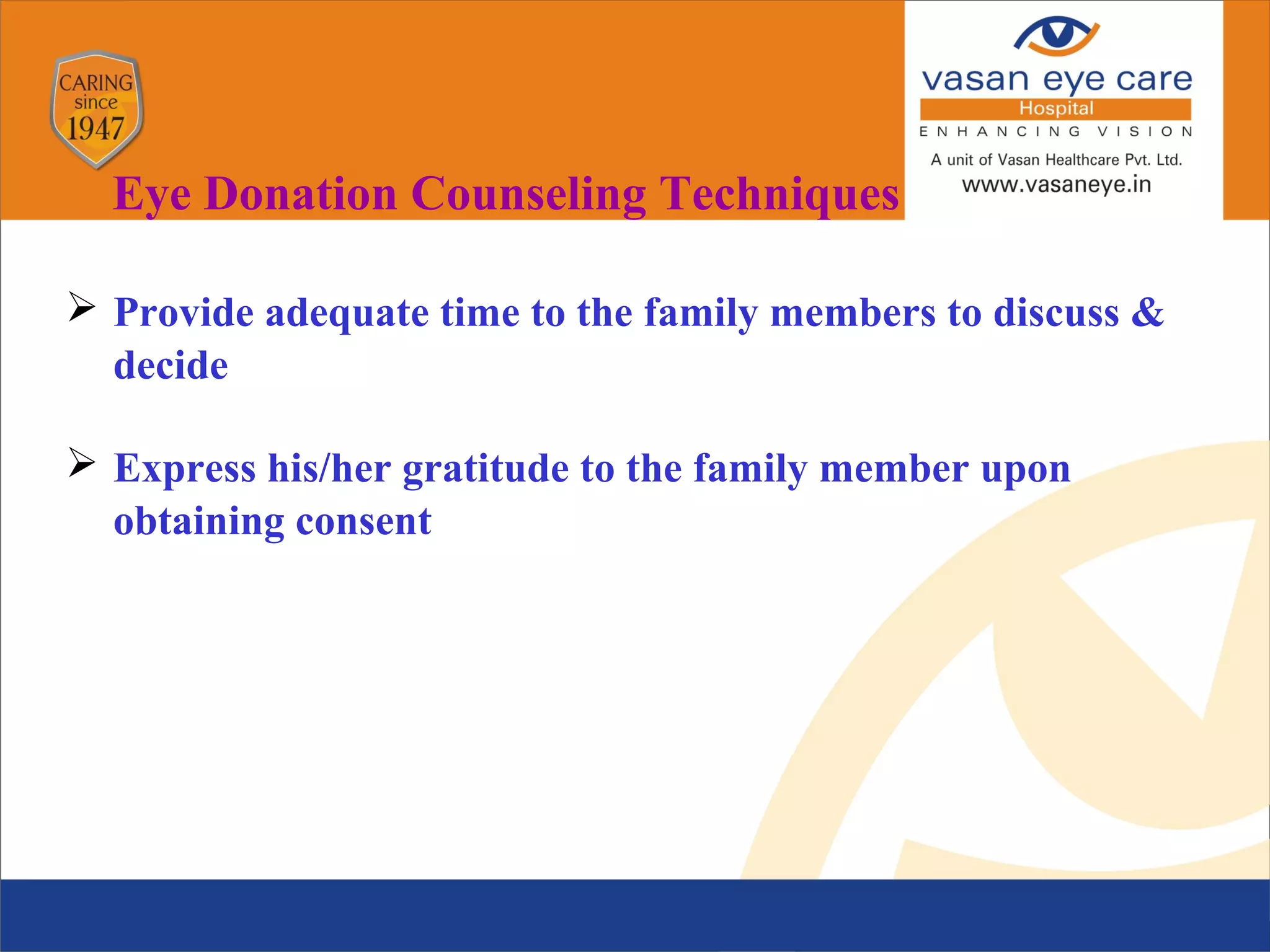 Eye Donation Counseling Techniques | PPT