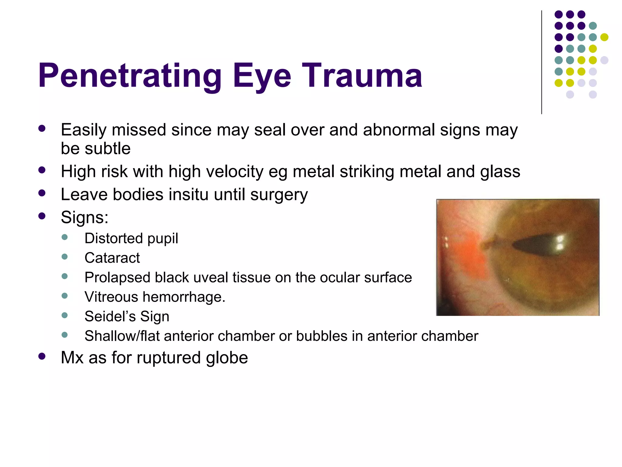 Eye emergencies | PPT