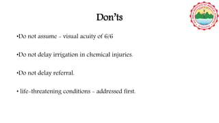 Eye Examination - Trauma Emergency | PPTX