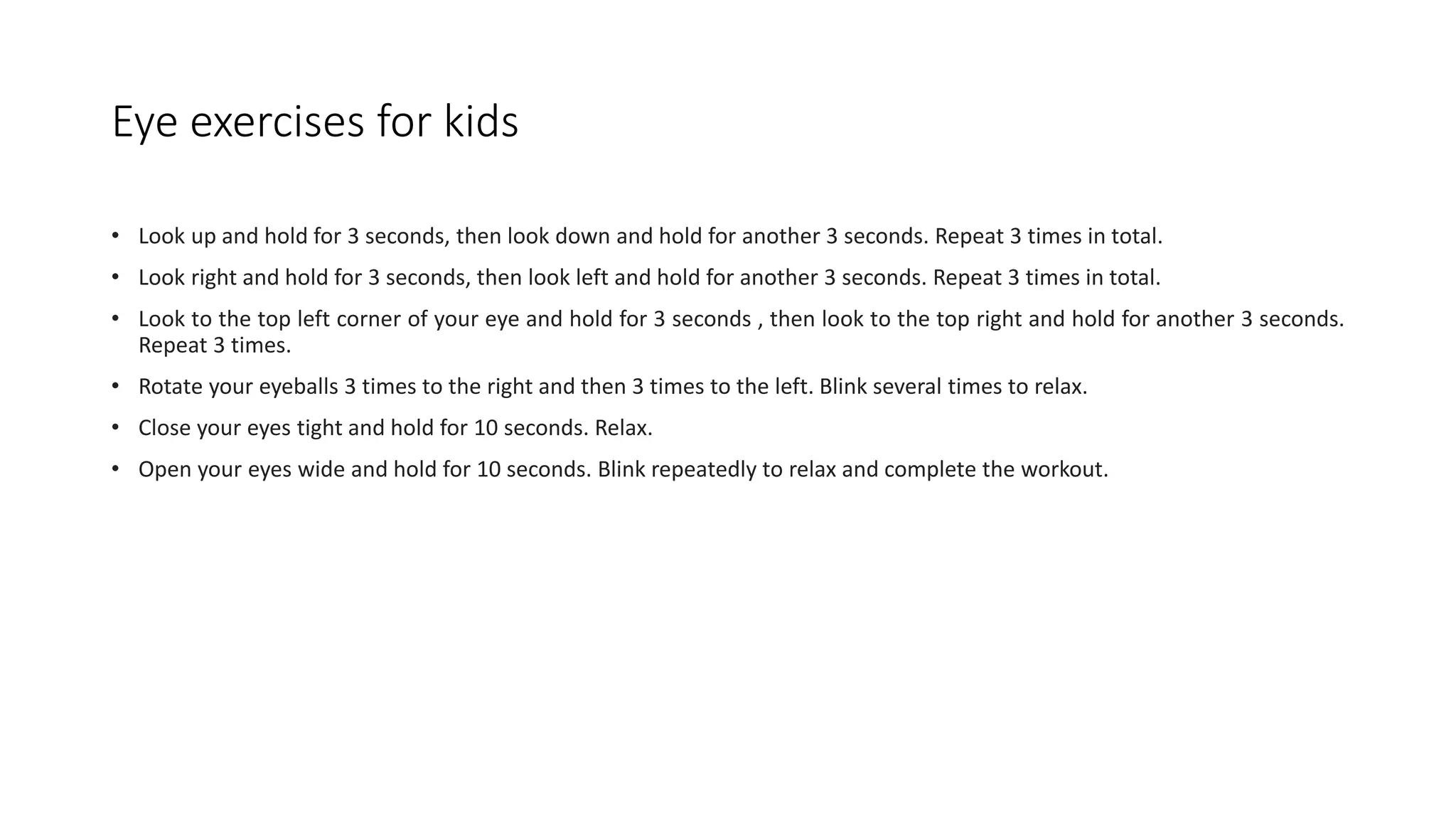 Eye exercises for kids | PDF | Eye and Vision Conditions | Diseases and ...