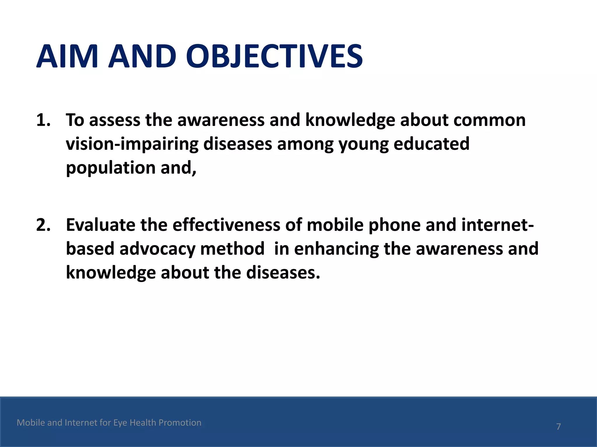 Eye health Promotion using technology | PPTX