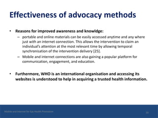 Eye health Promotion using technology | PPTX