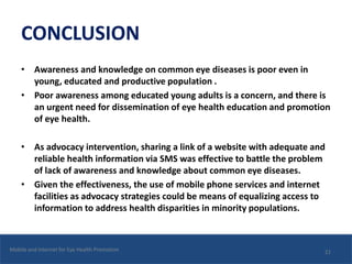 Eye health Promotion using technology | PPTX