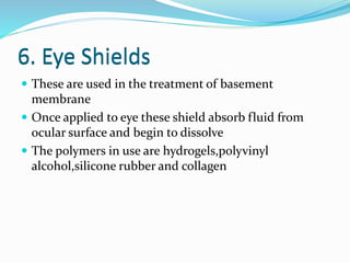 Eye implants ,tissue adhesive | PPTX