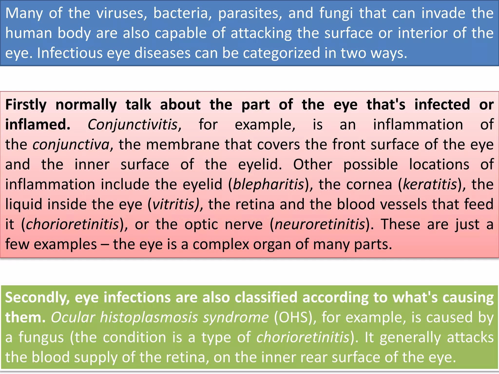 Eye infection.pptx | Infectious Diseases | Diseases and Conditions