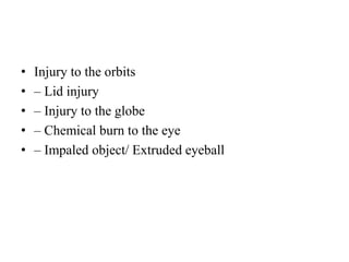 Eye injuries | PPTX