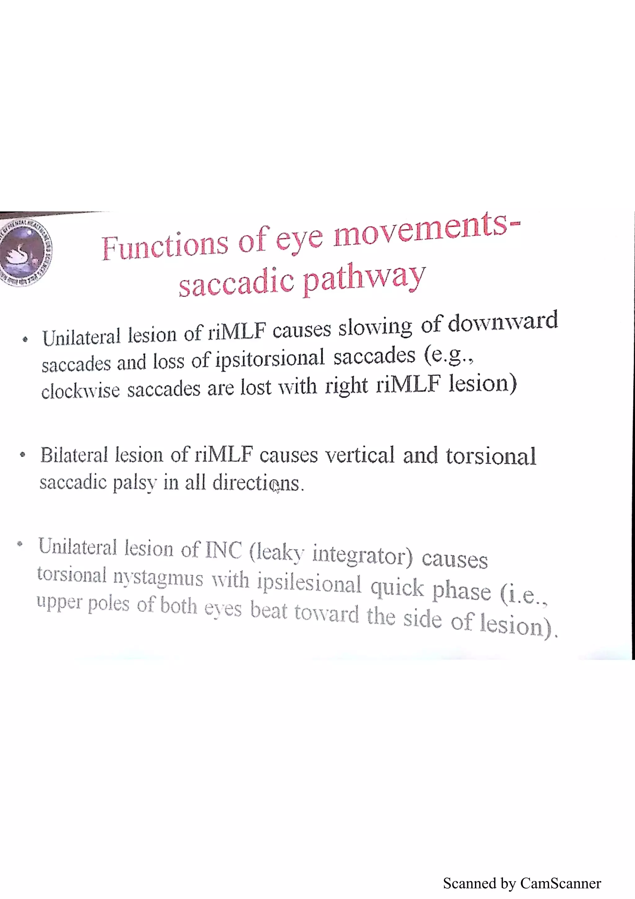 Eye movements in neurological examination : Nystagmus | PDF