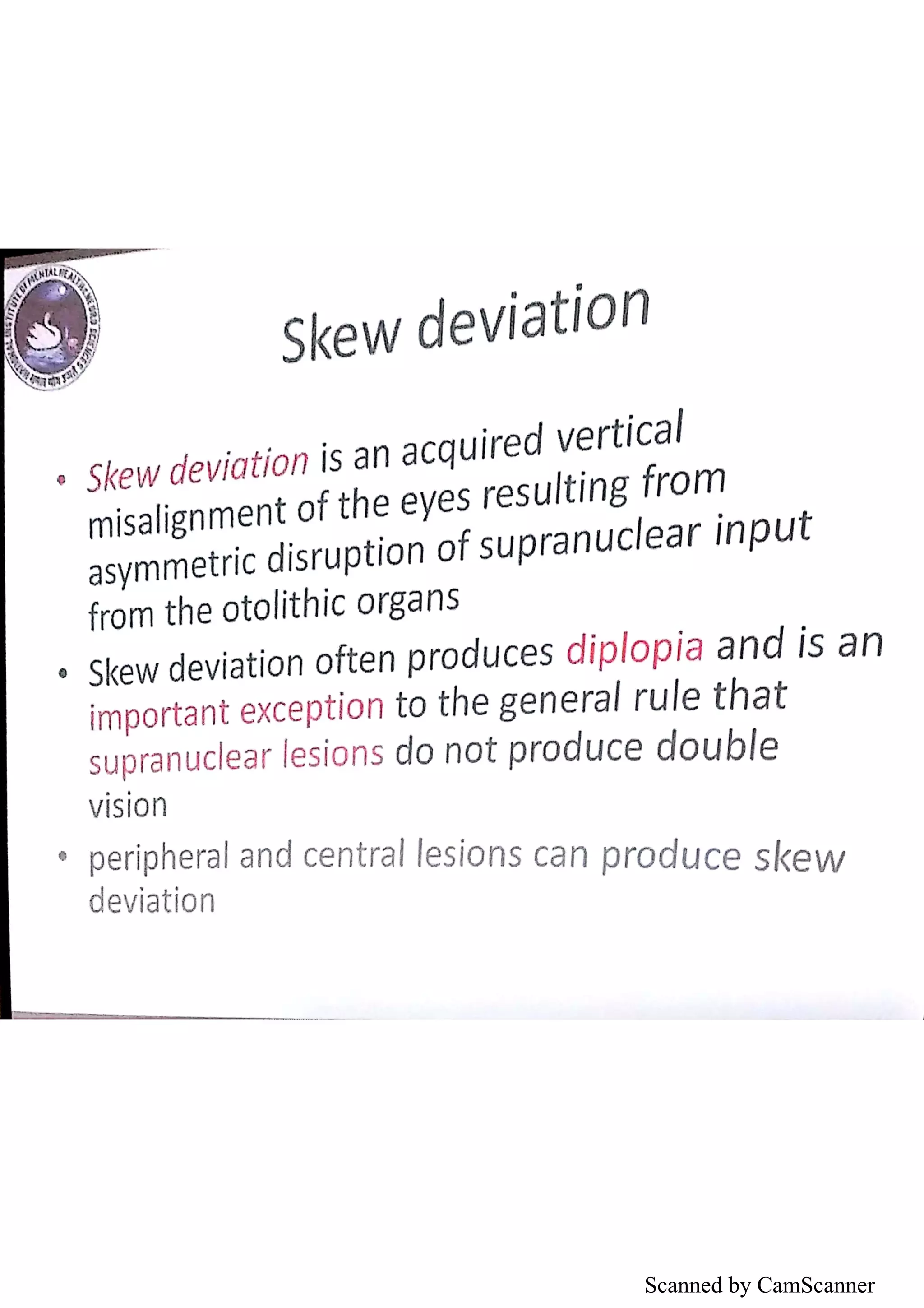 Eye movements in neurological examination : Nystagmus | PDF